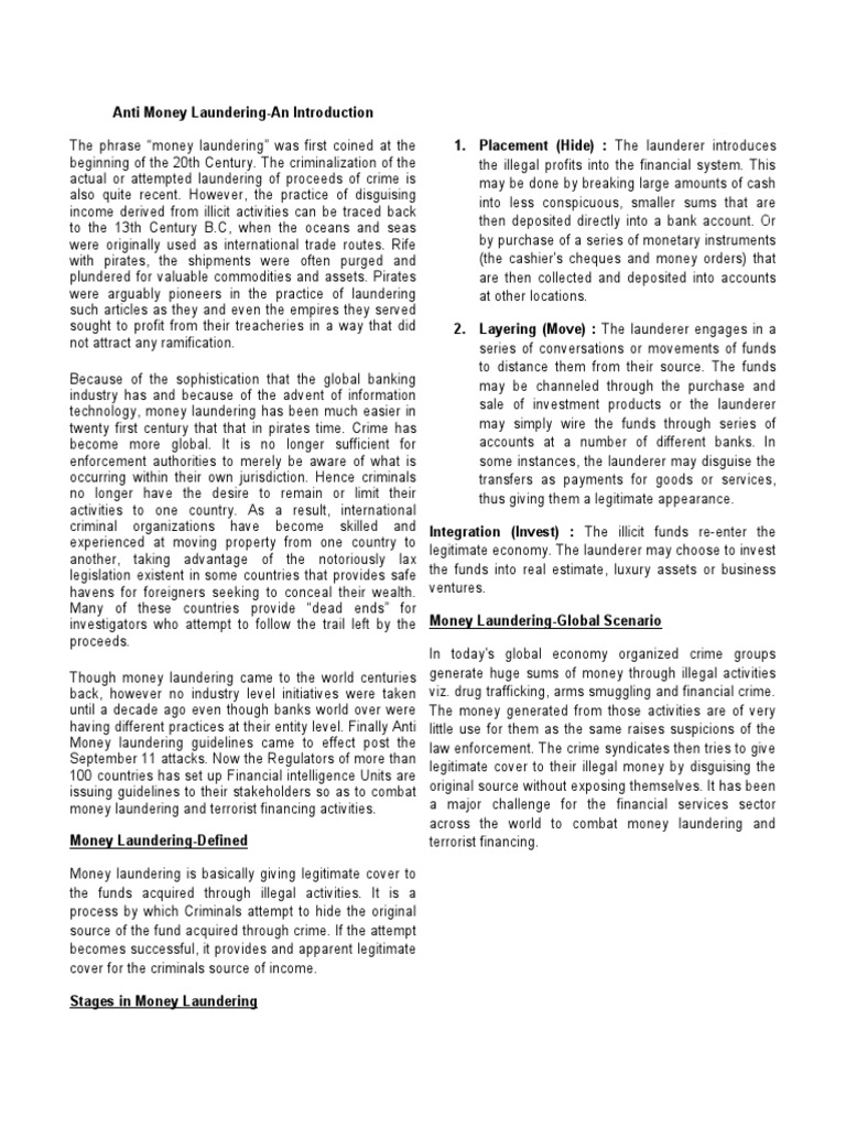 AML-An Introduction | PDF | Money Laundering | Terrorism Financing