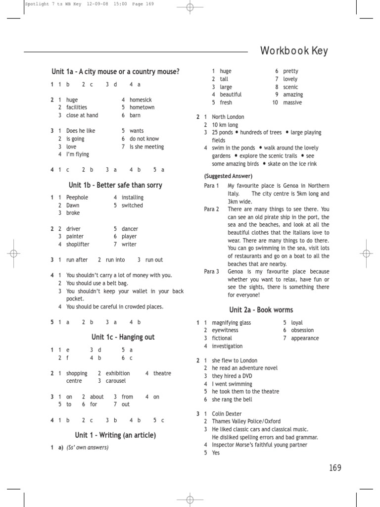Spotlight 7 WB Key Ts | PDF | Spider Man | Pet