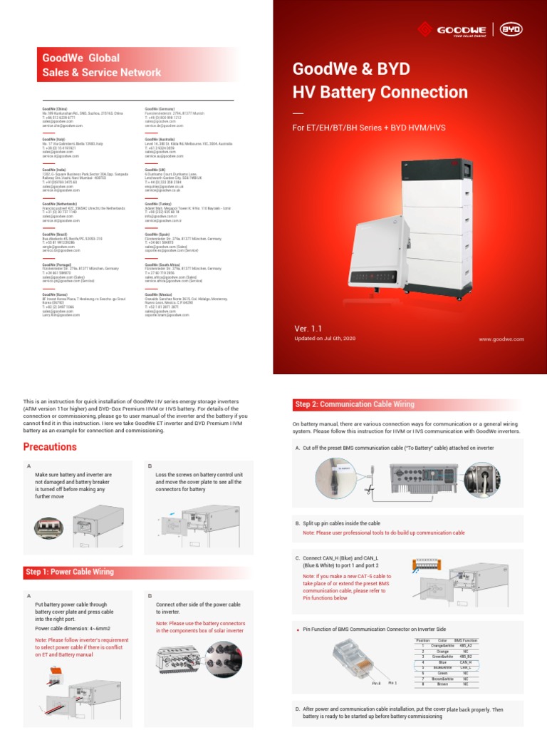 GoodWe & BYD HV Battery Connection | PDF | Manufactured Goods ...