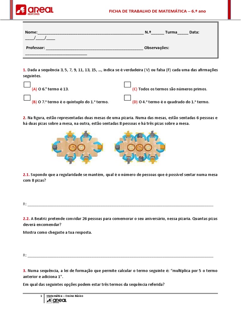 Ae Nmsi6 2ceb Mat Fichas | Download grátis PDF | Círculo | Pi