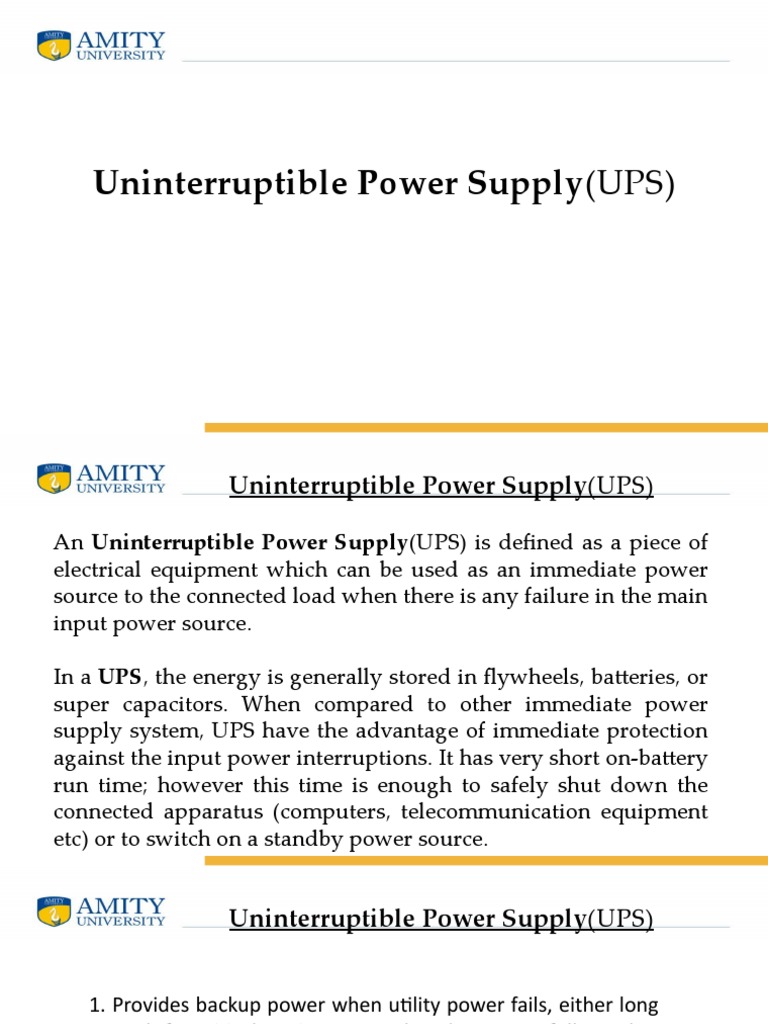 Uninterruptible Power Supply (UPS) | PDF | Power Supply | Power Inverter