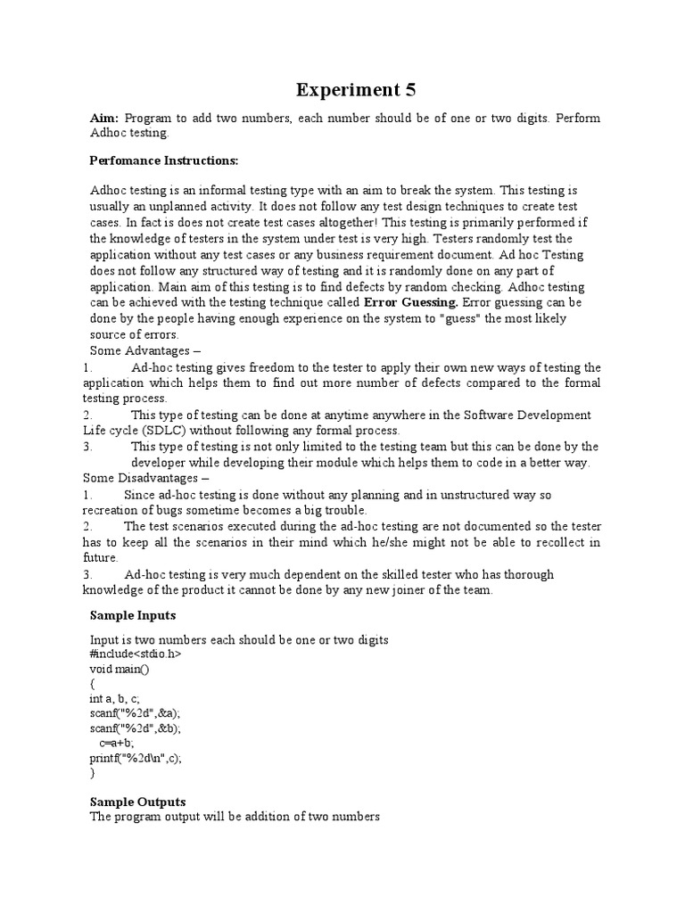 Stqa Experiment 5 8 Pdf Pdf Software Testing Window Computing 8911