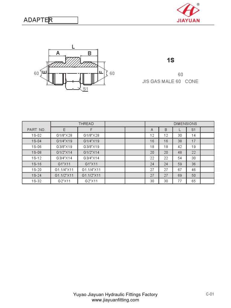 JIS B8363 60 Cone Hose Adapter Fittings Catalogu | PDF | Gas Technologies | Hydraulic Engineering