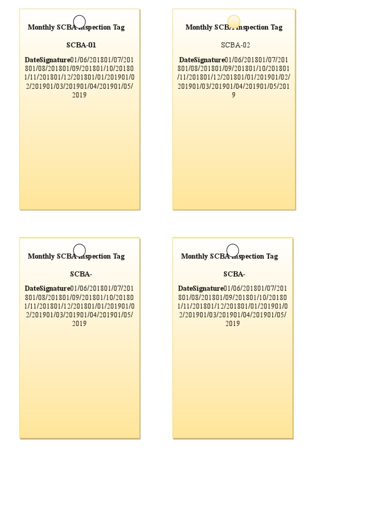 SCBA Tag | PDF