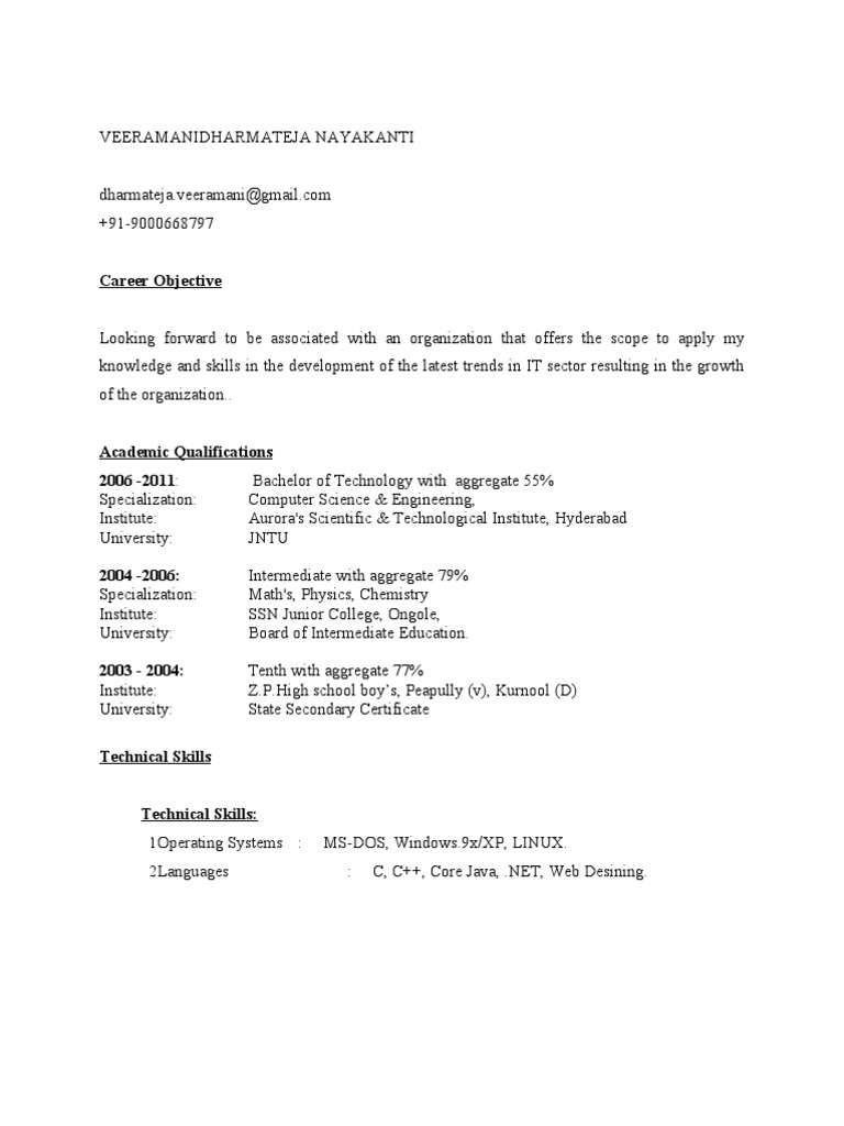 Teja Resume | PDF