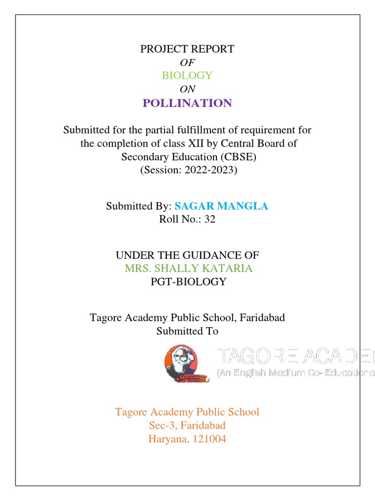 Class 12 Pollination Project Report | PDF | Pollination | Flowers