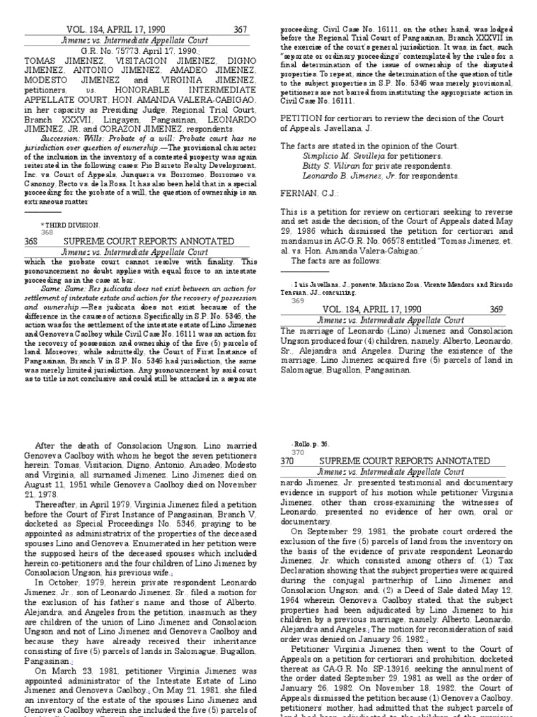 08 Jimenez vs. Intermediate Appellate Court | Download Free PDF ...