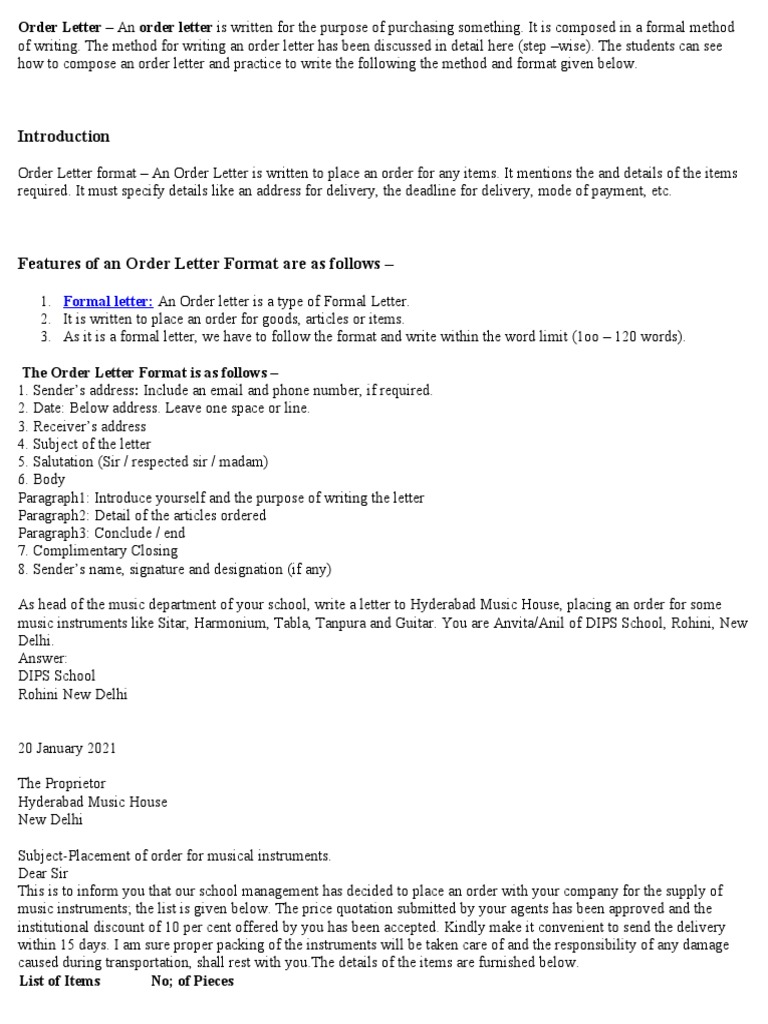 Order Letter 2 | PDF