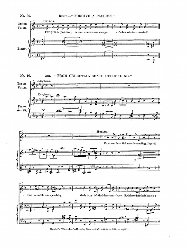 Handel - From Celestial Seats Descending (Hercules-Act II, Scene 4, No ...