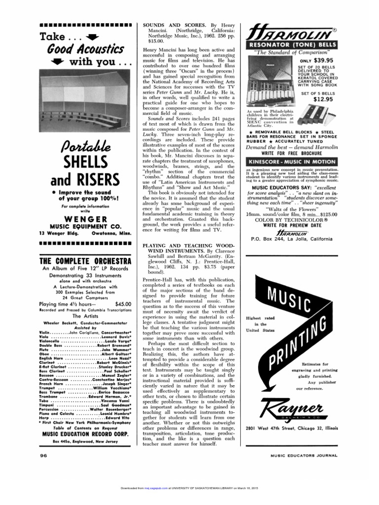 (Music Educators Journal 1963-Jan Vol. 49 Iss. 3) Mancini, Henry ...