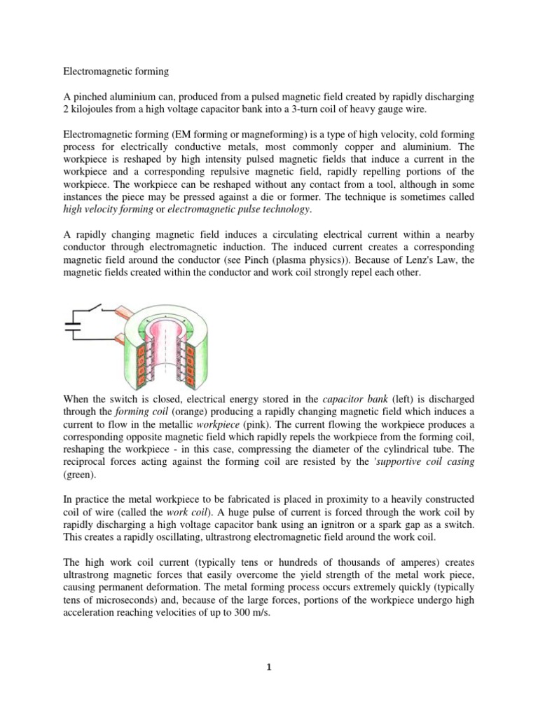 Electromagnetic Forming | PDF | Electrical Engineering | Materials