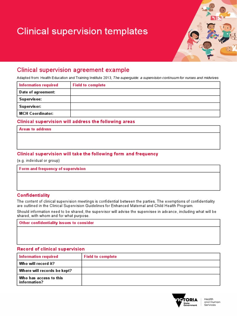 MCH Clinical Supervision Templates | PDF | Health Sciences | Health Care