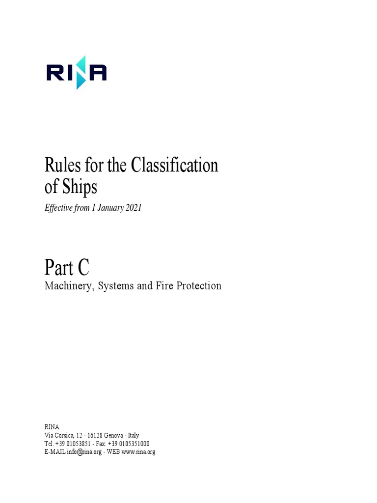 RINA REP3 Rules For Ships - Part C Vol.2 1.1.2021 | PDF | Insulator ...