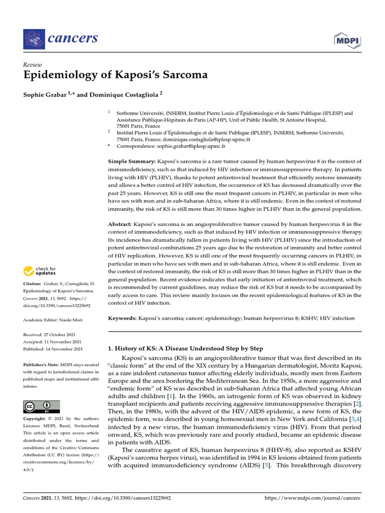 Kaposi Sarcoma | PDF | Hiv/Aids | Medical Specialties