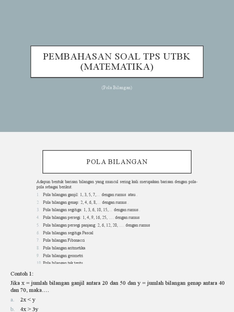 Pembahasan Soal TPS UTBK (Matematika) - 3 | PDF