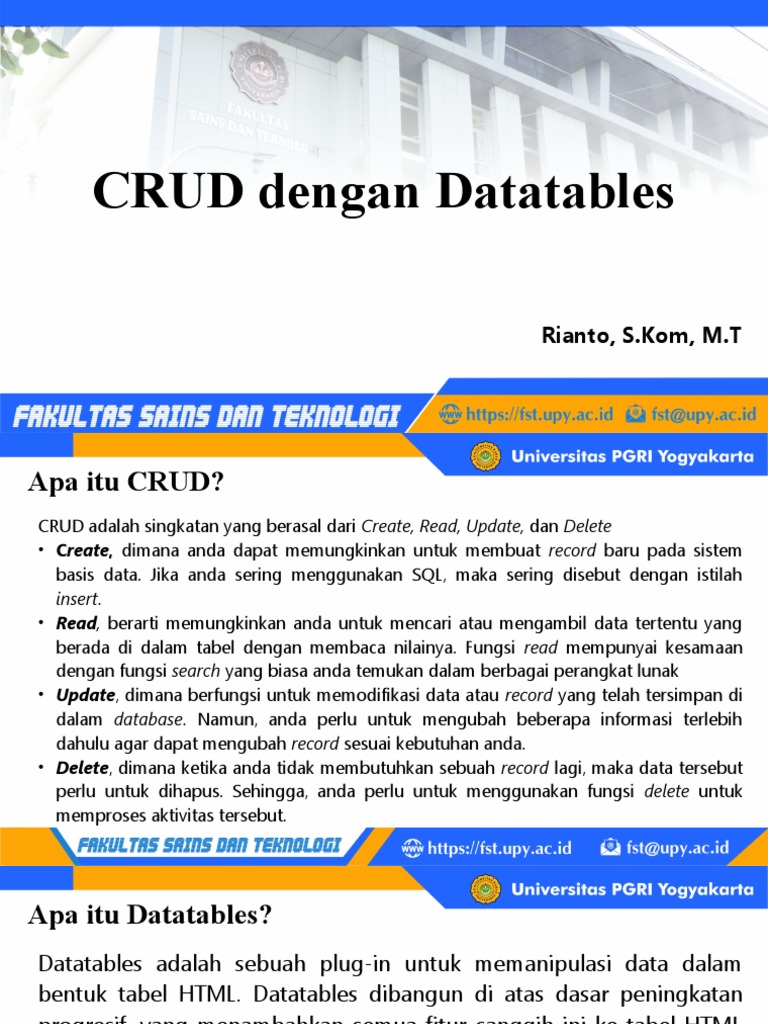 08 CRUD Dengan Datatables | PDF 08 CRUD Dengan Datatables | PDF