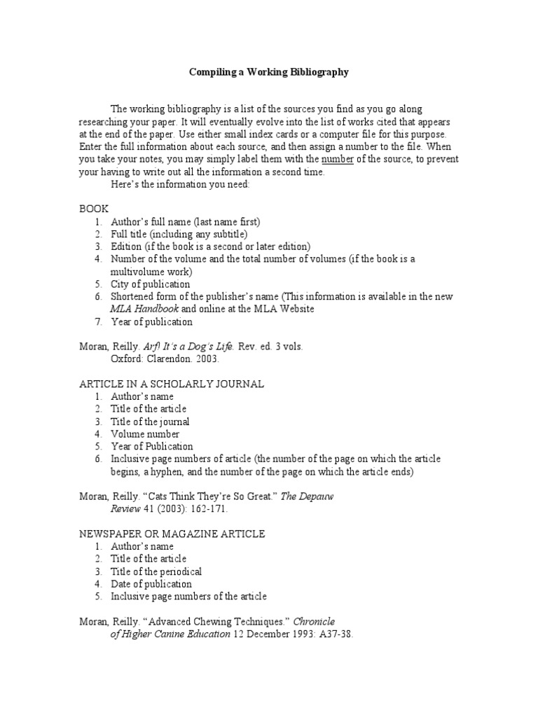 SEO Guide: Creating a Working Bibliography | PDF | Computing | Written ...