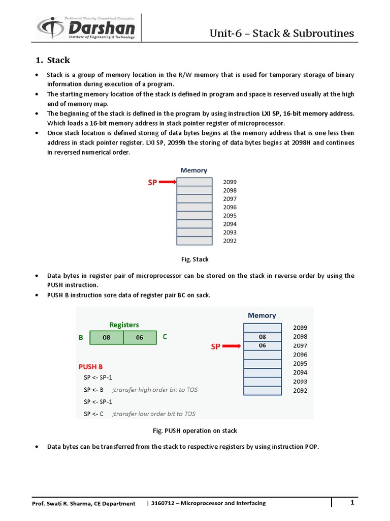 Microprocessor Stack & Subroutines | PDF | Subroutine | Binary Coded Decimal