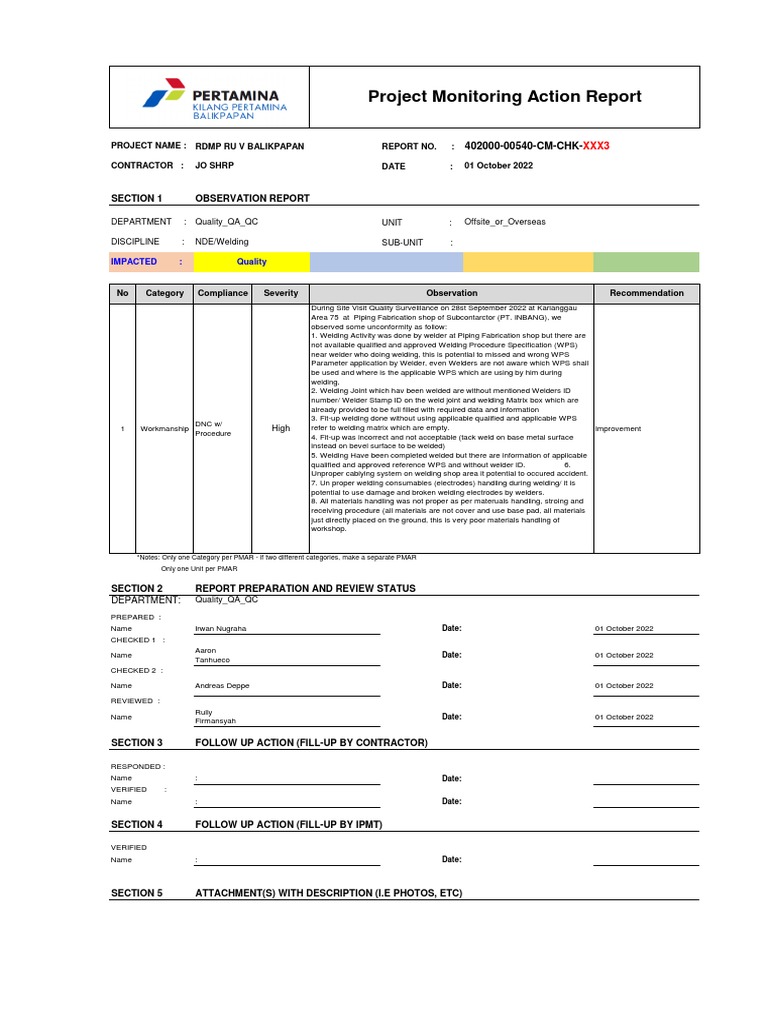 Pmar 402000-00540-CM-CHK-XXX3 | PDF | Welding | Construction