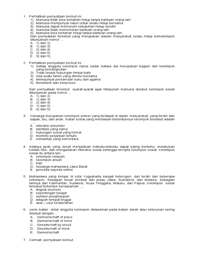 Latihan Soal Xi 2022 | PDF | Ilmu Sosial