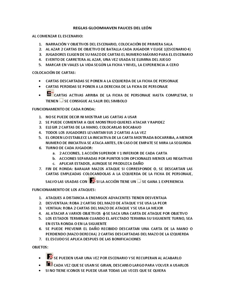 Reglas Gloomhaven Fauces Del León | PDF | Juego de azar
