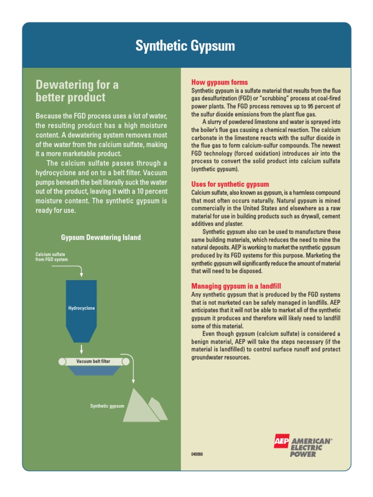 SyntheticGypsum Factsheet | PDF | Gypsum | Chemistry