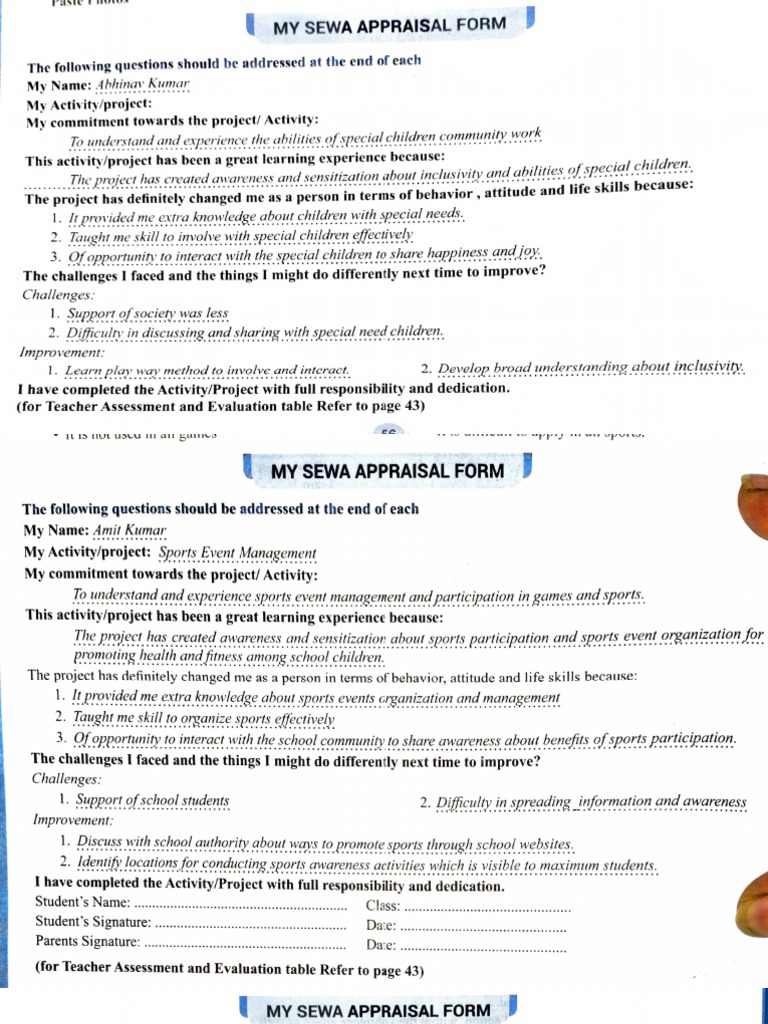 Demo SEWA Appraisal Form | PDF | Learning | Cognitive Science