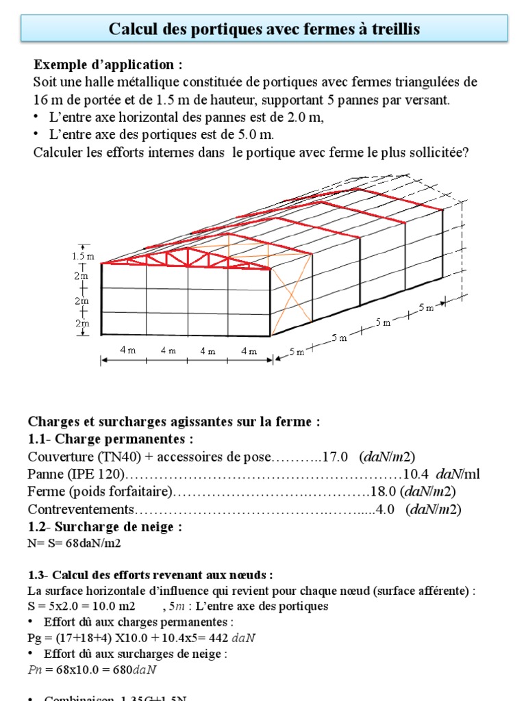 Portiques Avec Fermes À Treillis | PDF | Treillis (assemblage ...