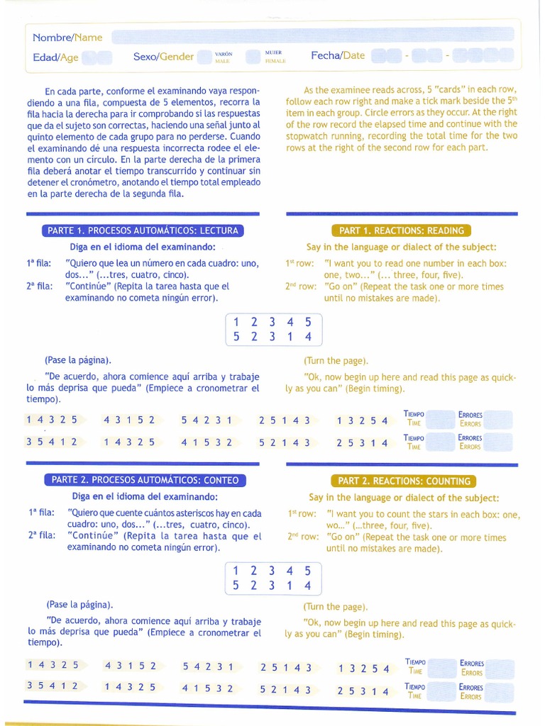 Five Digit Test Cuadernillo | PDF