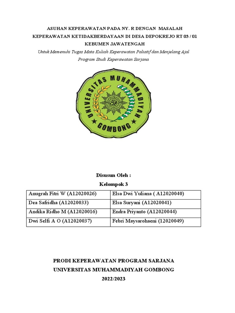 Laporan - PBL - Askep - Klien - Psikososial - Kep. Paliatif (Kel.3 - 3a) | PDF | Pengembangan ...