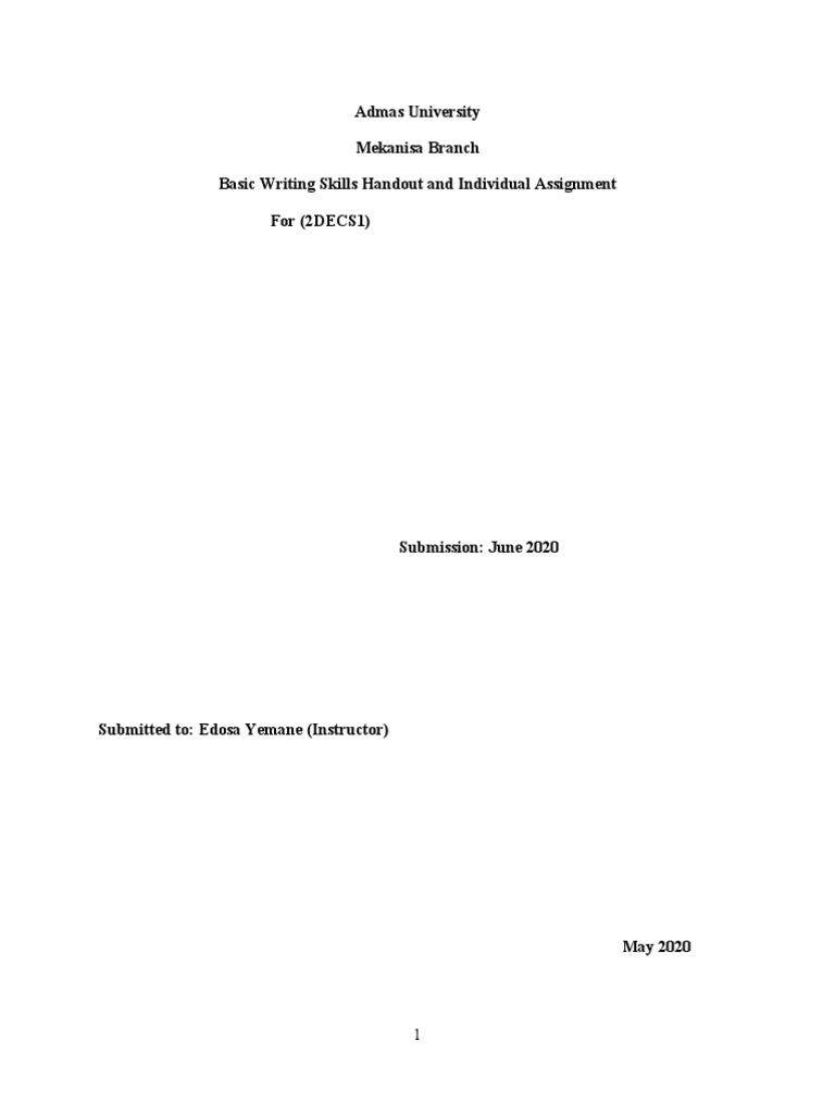 Basic Writing Skills Guide for Students | PDF | Sentence (Linguistics ...