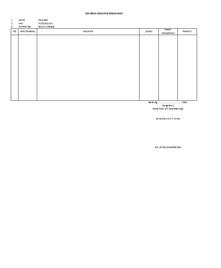 Logbook PBL | PDF