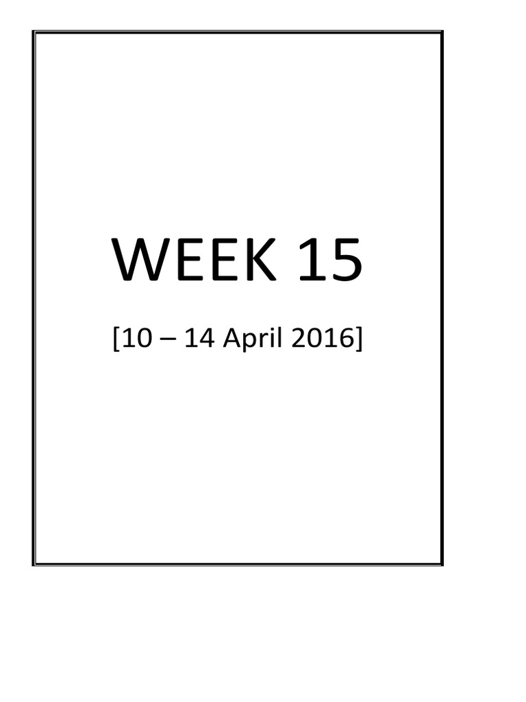 LEsson Plan For 15th Week English | PDF | Teachers | Pedagogy