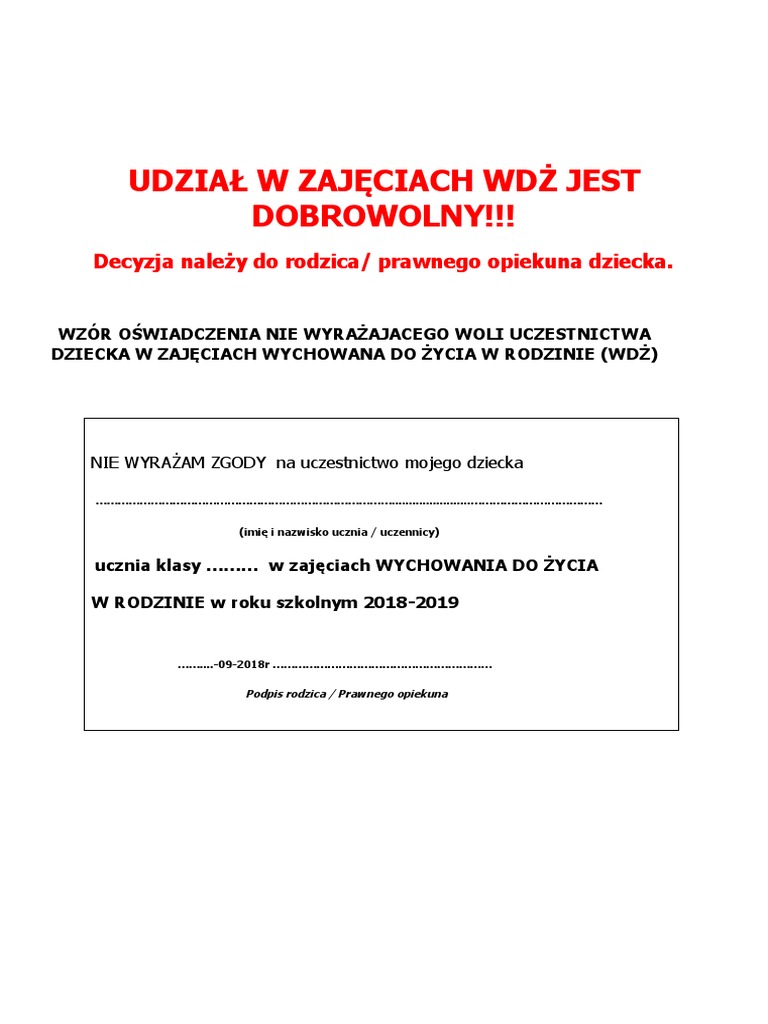 WDZ - Nie Wyrazam Zgody | PDF