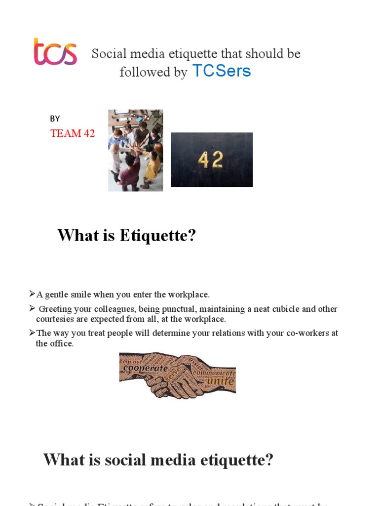 Social Media Etiquette That Should Be Followed by | PDF