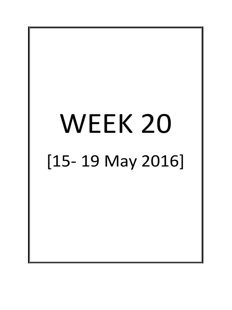 Weekly Lesson Plan: May 15-19, 2016 | PDF | Behavior Modification ...