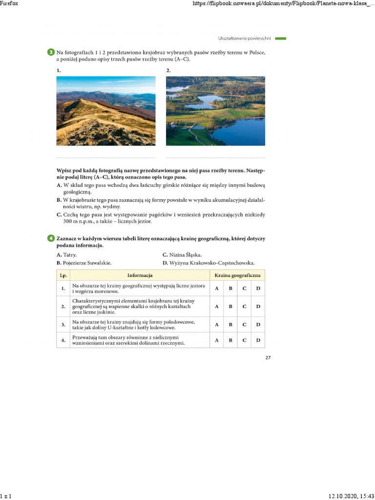 Ukształtowanie Powierzchni Polski Zadania | PDF