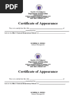 Certificate of Appearance Official Format 2022 | PDF