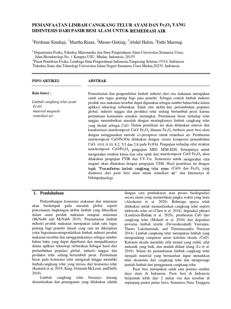 Jurnal Cangkang Telur (Indonesia) | PDF
