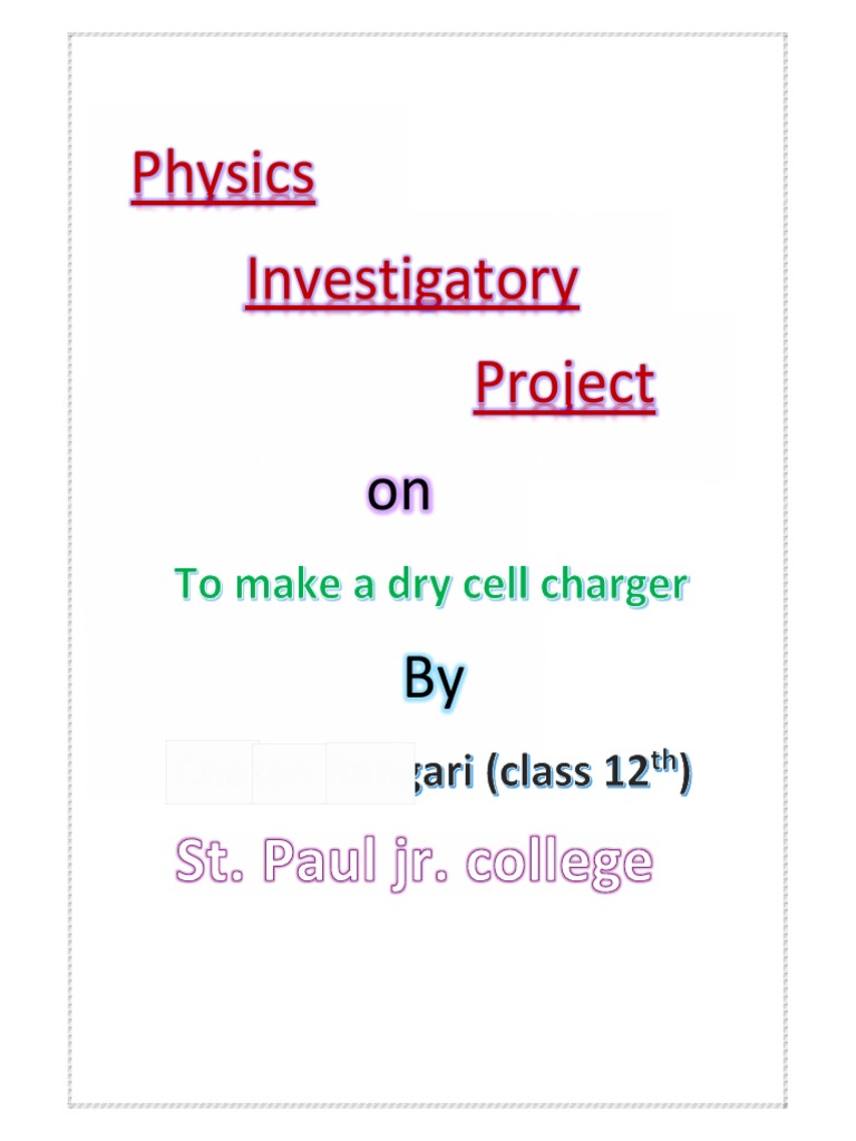 Physics Project | PDF | Chemistry | Electromagnetism