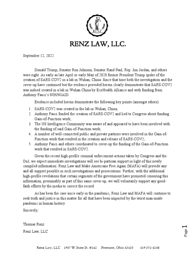 Thomas Renz Gain of Function | PDF