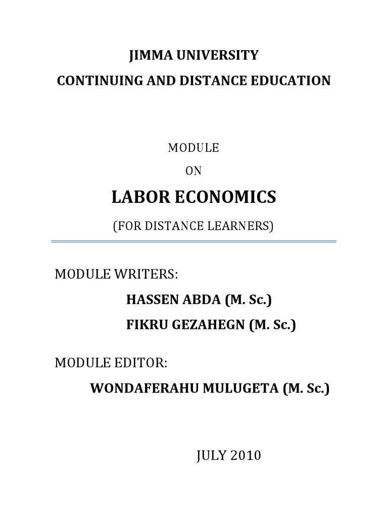 Labor Economics - Module | PDF | Labour Economics | Economics