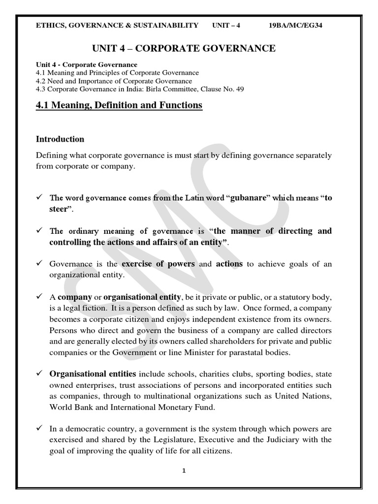 Unit 4 1 Pdf Corporate Governance Audit Committee