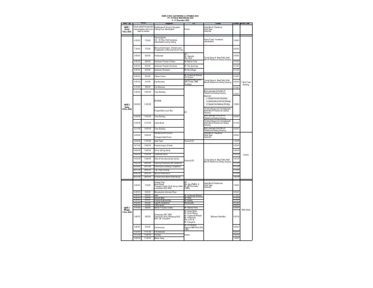 Employee Gathering Schedule | PDF