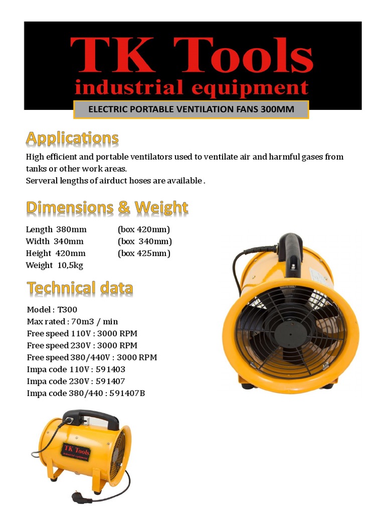 Ventilatoren 300mm TK Tools | PDF
