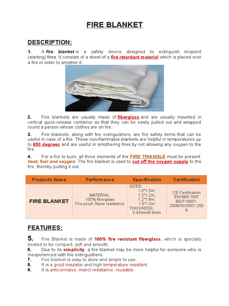 Fire Blanket | Download Free PDF | Fires | Firefighting
