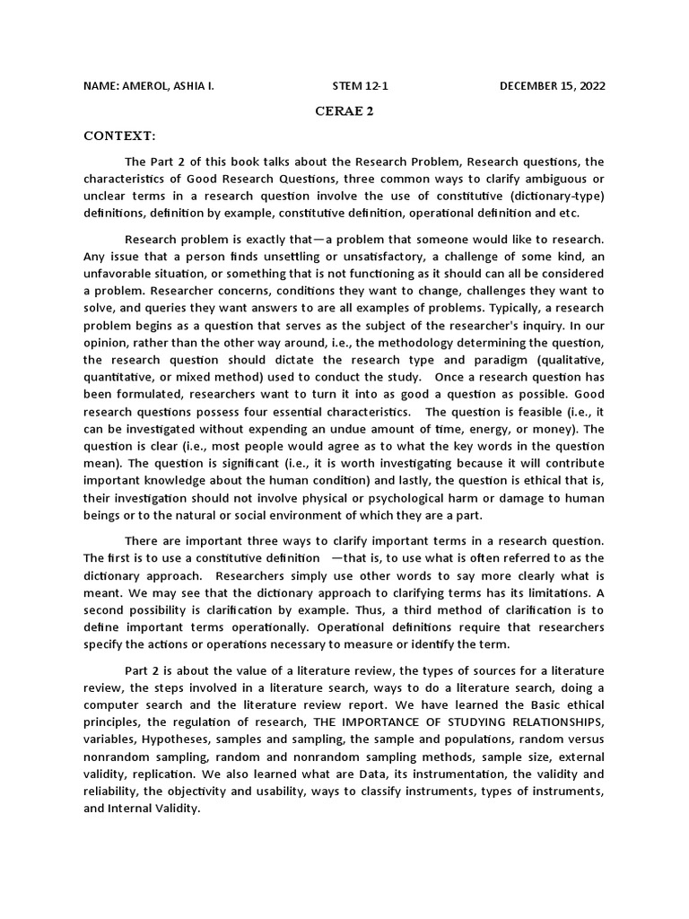 Cerae 2-1 | Download Free PDF | Sampling (Statistics) | Question