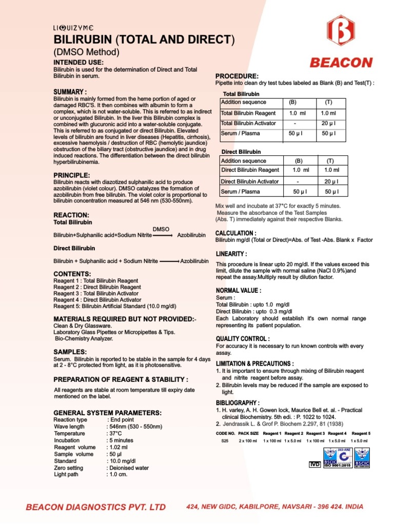 Bilirubin Total & Direct | PDF | Clinical Medicine | Chemistry