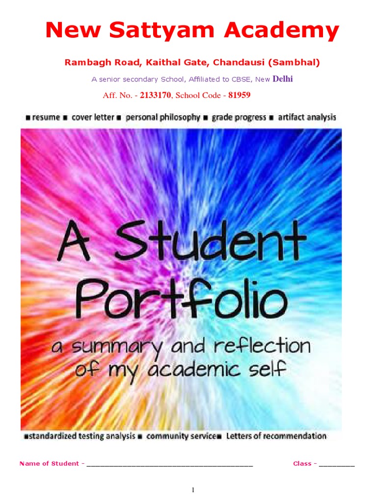 Class 9 Portfolio Guidelines | PDF | Teachers | Cognition