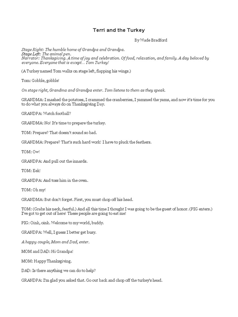 Wade Bradfords Terri and The Turkey | PDF